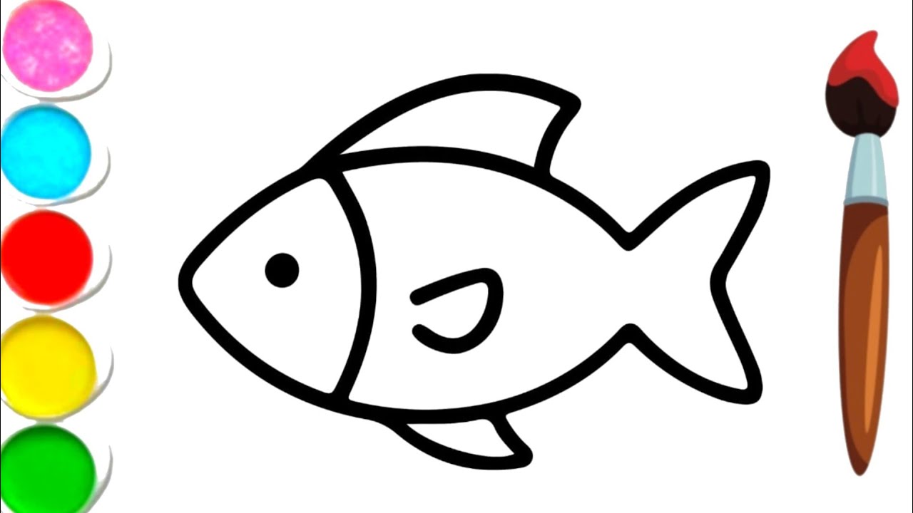Fish drawing tutorial for kids and toddler's | how to draw fish - YouTube