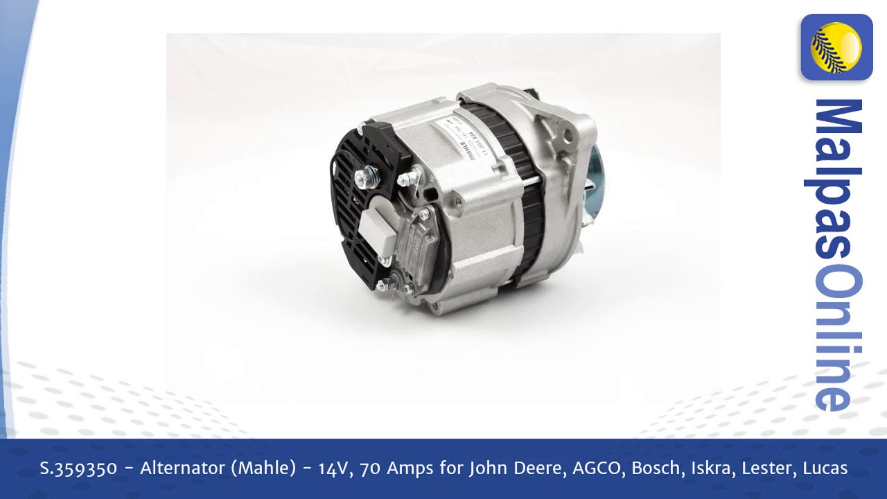 S.359350 - Alternator (Mahle) - 14V, 70 Amps for John Deere, AGCO ...