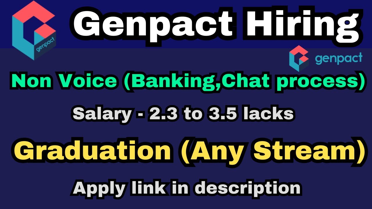 Genpact Hiring for non voice || graduation any stream || Myview - YouTube