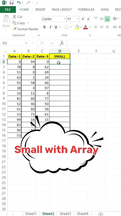 Find Smallest Non-Zero Number in Excel Using SMALL Function with Array#excel - YouTube