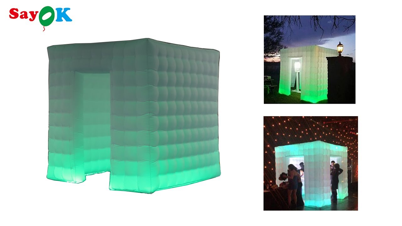SAYOK Inflatable Cube Photo Booth Enclosure Led Inflatable Photo Booth ...