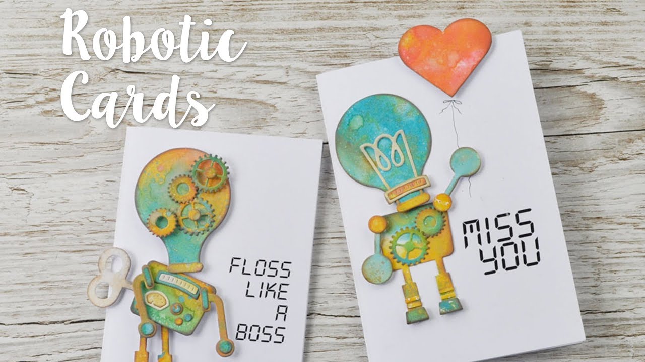How to Create Sci-Fi Robot Cards - Sizzix - YouTube