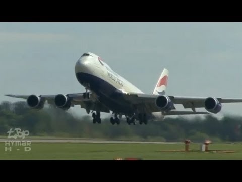 Boeing747-8 Up Close Landing & Takeoff + Monarch Airlines Airbus A330 ...