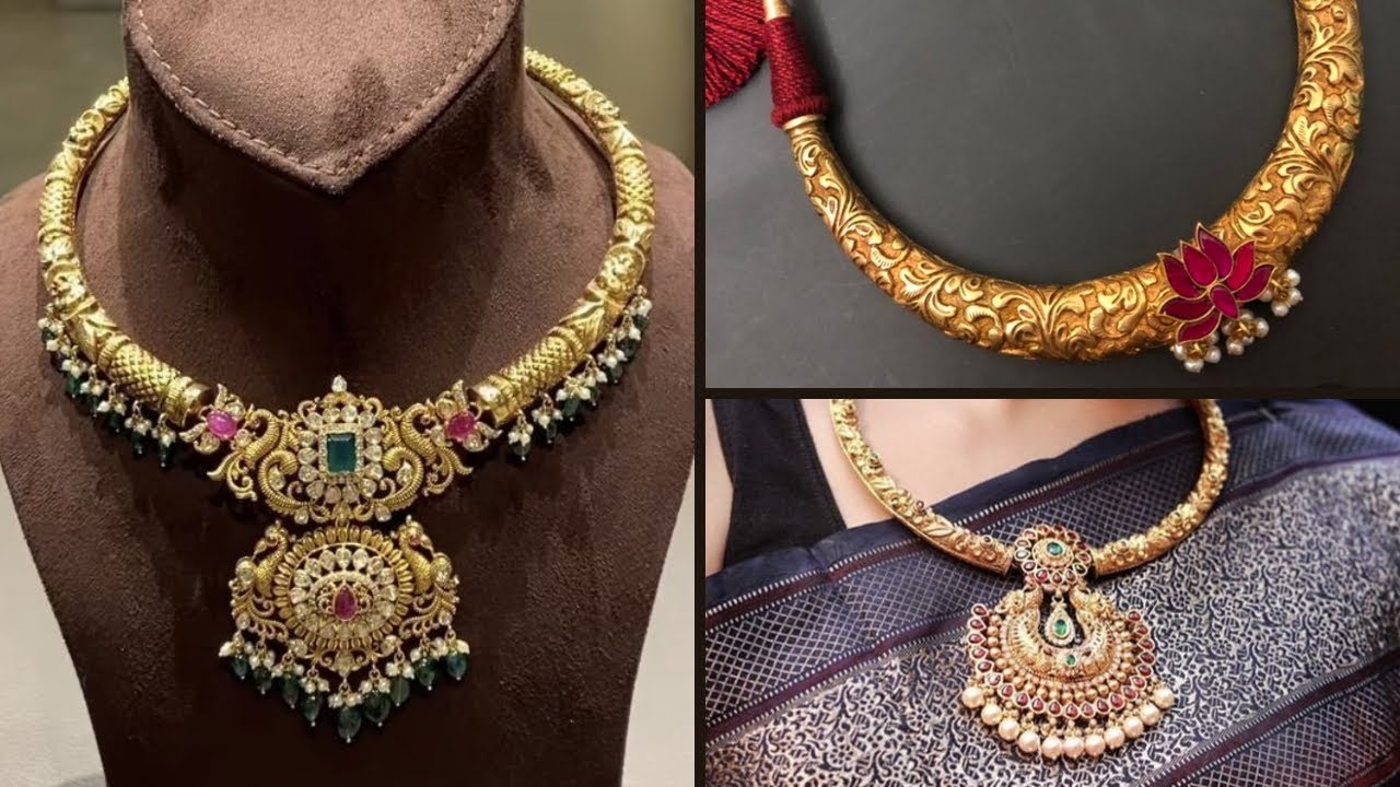 Trending gold Kante models | బంగారపు కంటె మోడల్స్| Kante | necklaces ...