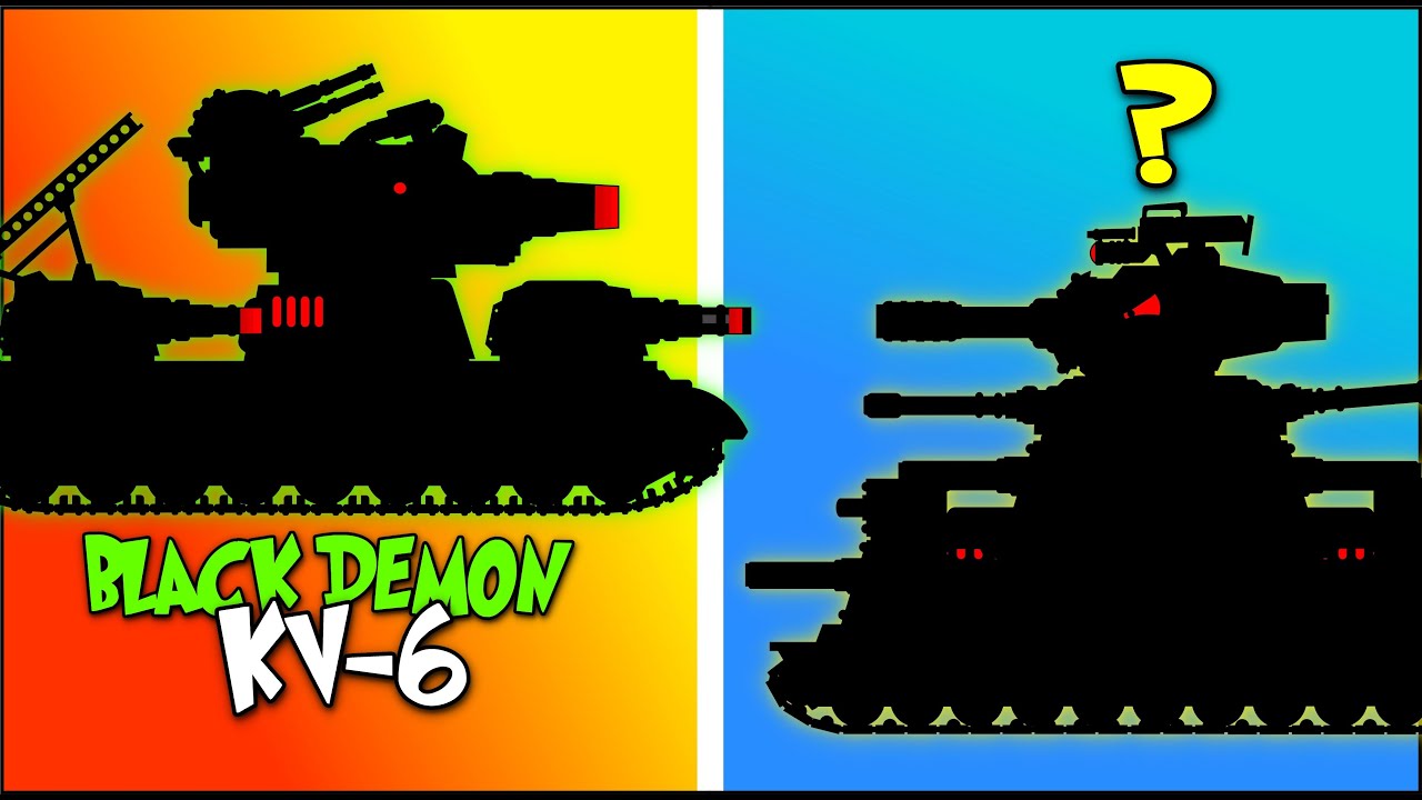Drawing Cartoon Tank Black Demon KV-6 and German KV-44 - Cartoons About ...