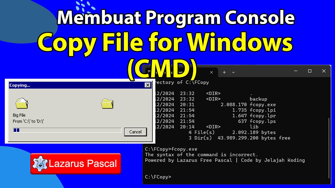 Cara Membuat Program Console Copy File dengan Lazarus Free Pascal - YouTube