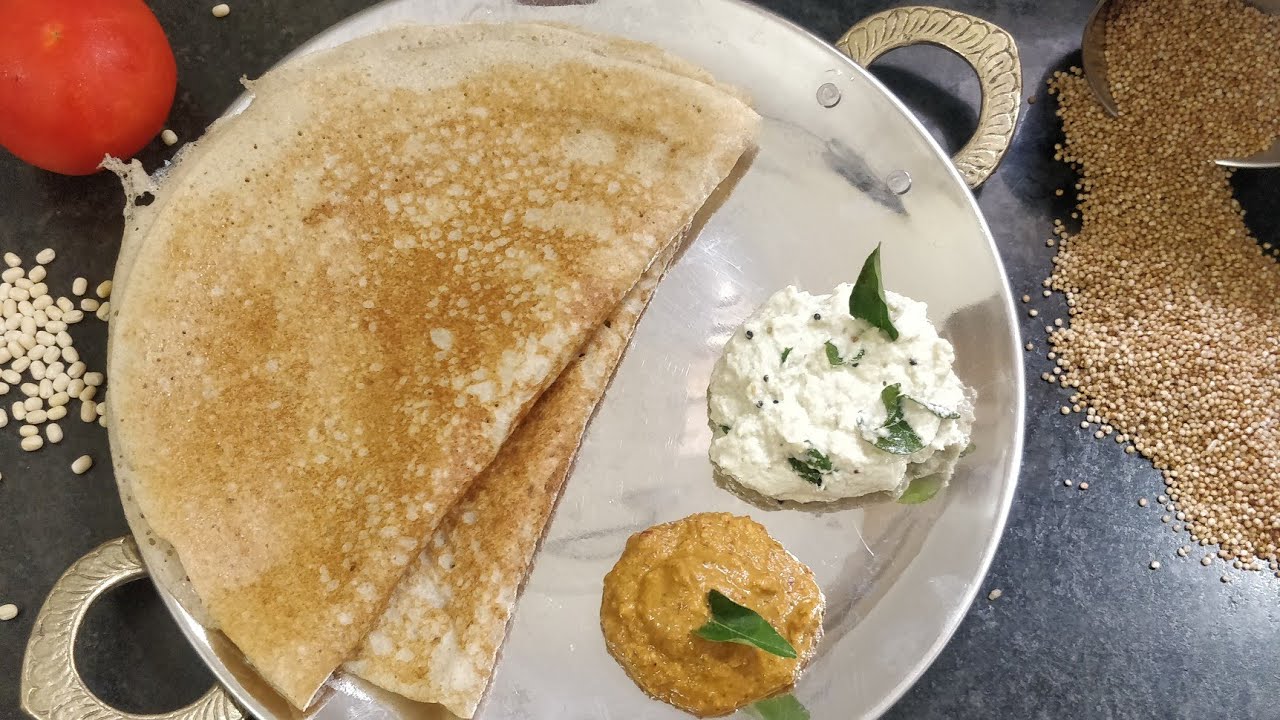 Millet's Dosa with Coconut and Peanut Chutney - YouTube