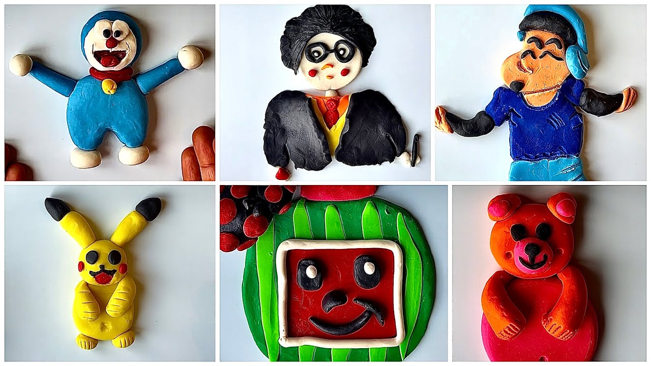 10 easy cartoon ideas using clay || cartoon characters using clay ...