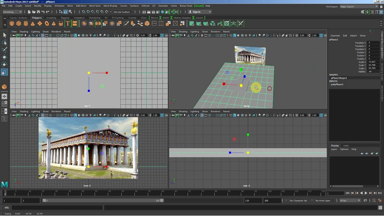 Greek Temple Creation. Basic 3D Maya Tutorial. - YouTube