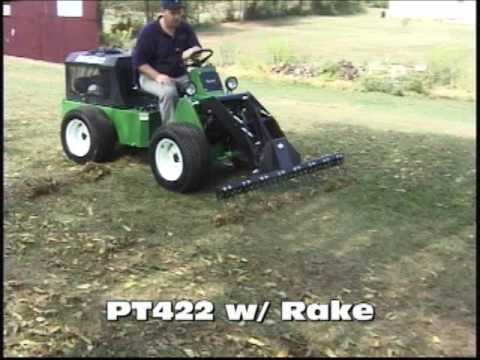 Power Trac PT422 with Rake - YouTube