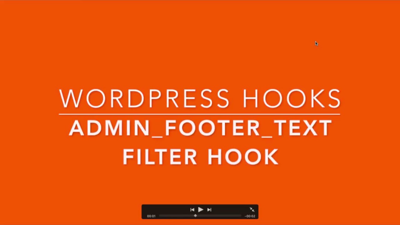 WordPress Filter Hook admin footer text Part-33 Example - YouTube