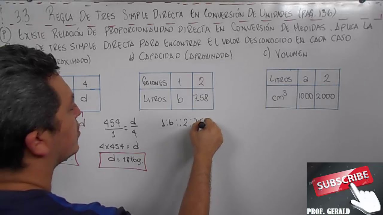 3.3 REGLA DE TRES SIMPLE DIRECTA EN CONVERSIÓN DE UNIDADES 7º GRADO ...