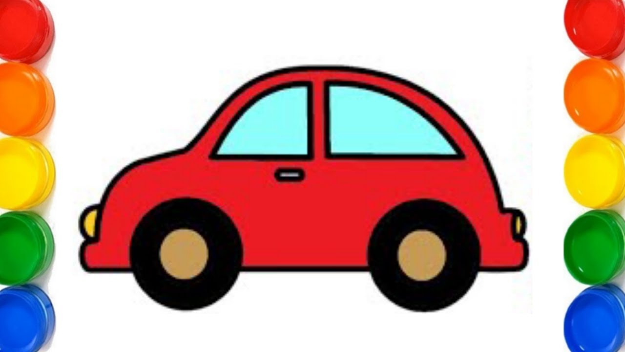 How to draw Car 🚗 for kids* Cute Sports Car drawing, painting and ...