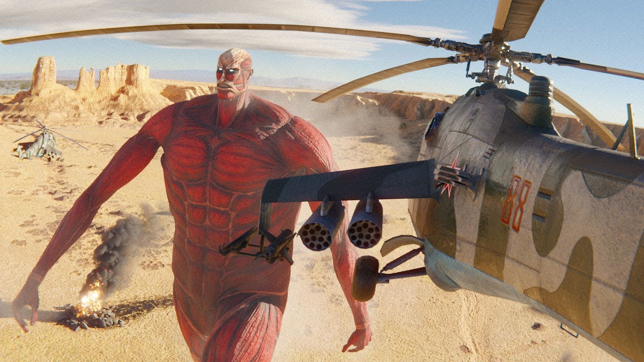 Colossal Titan Vs. The Military - YouTube