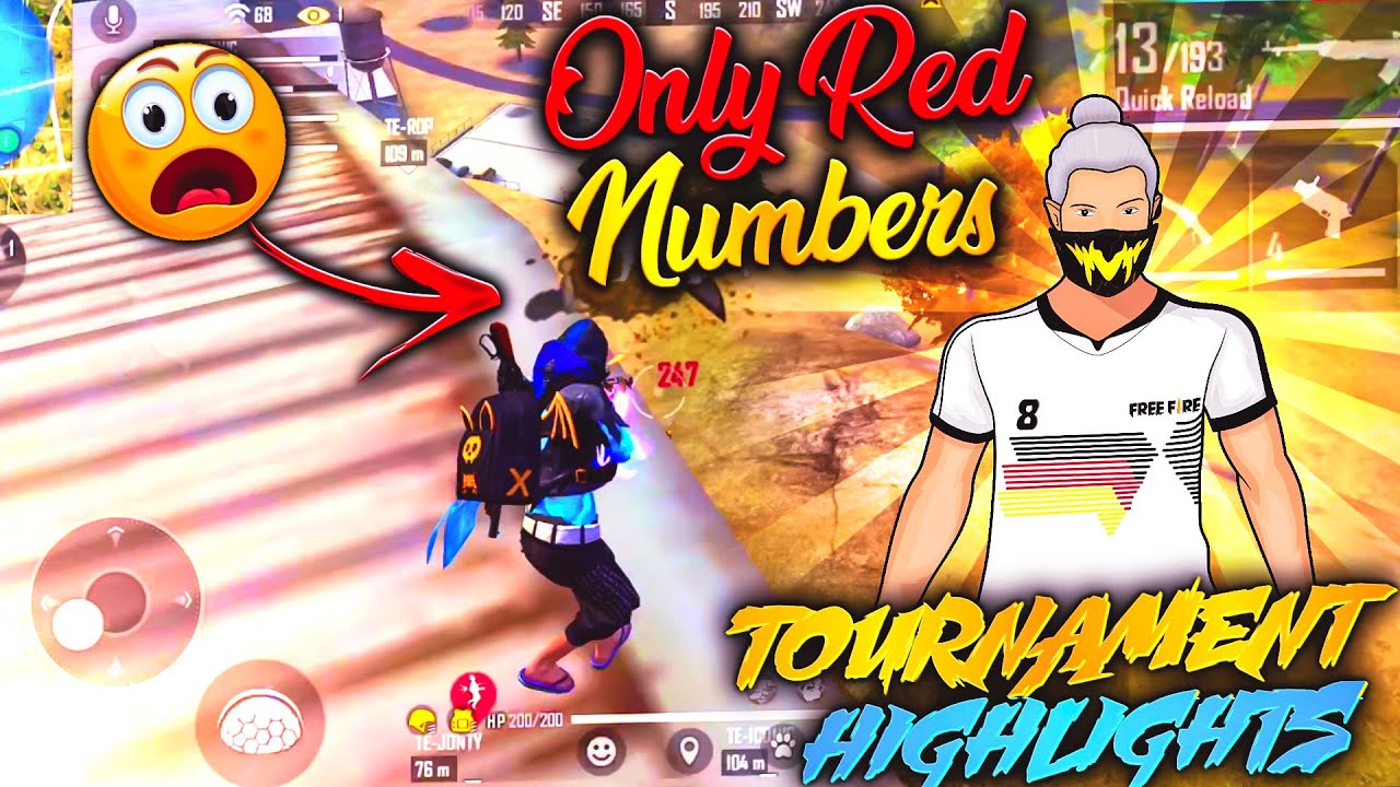 ONLY RED NUMBERS IN TOURNAMENT BY KILLER FF || TOURNAMENT HIGHLIGHTS ...