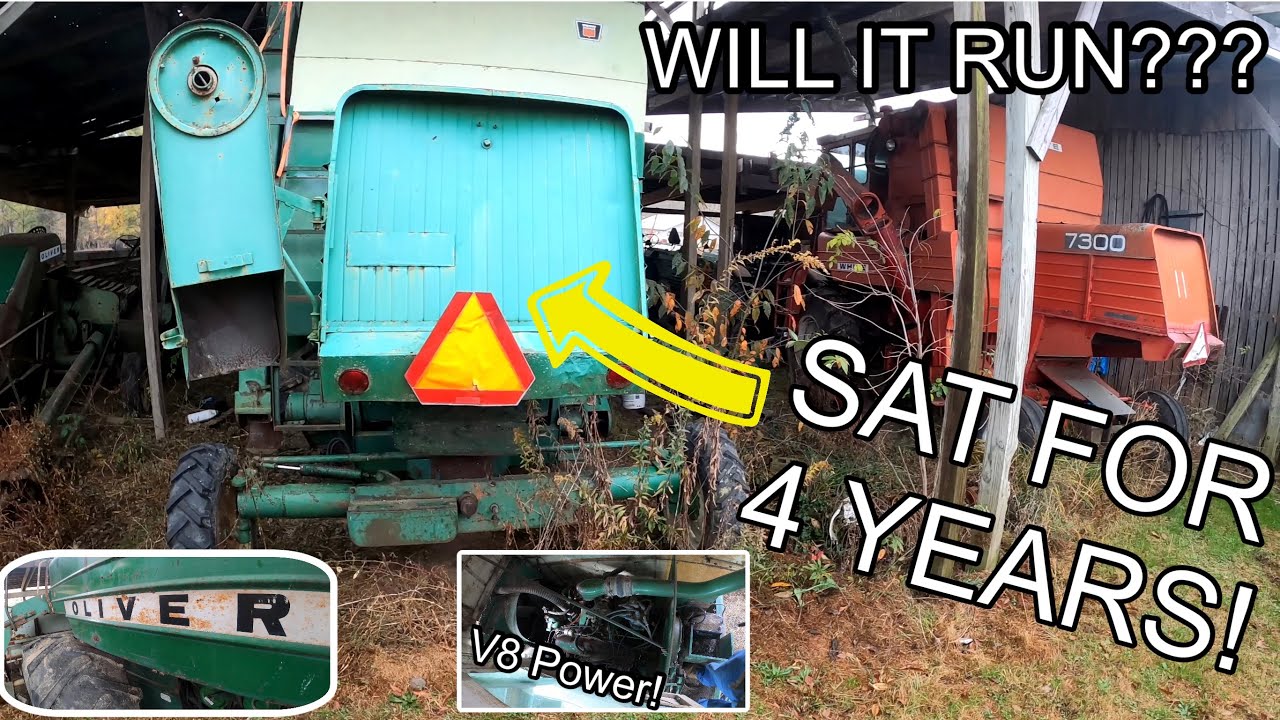 Neglected Oliver 545 Combine. WILL IT RUN??? Chrysler 318 V8 Power ...