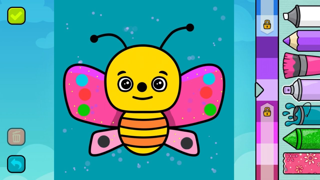 Bimi Boo | How to paint Cute Butterfly | ระบายสี ผีเสื้อ น่ารัก - YouTube