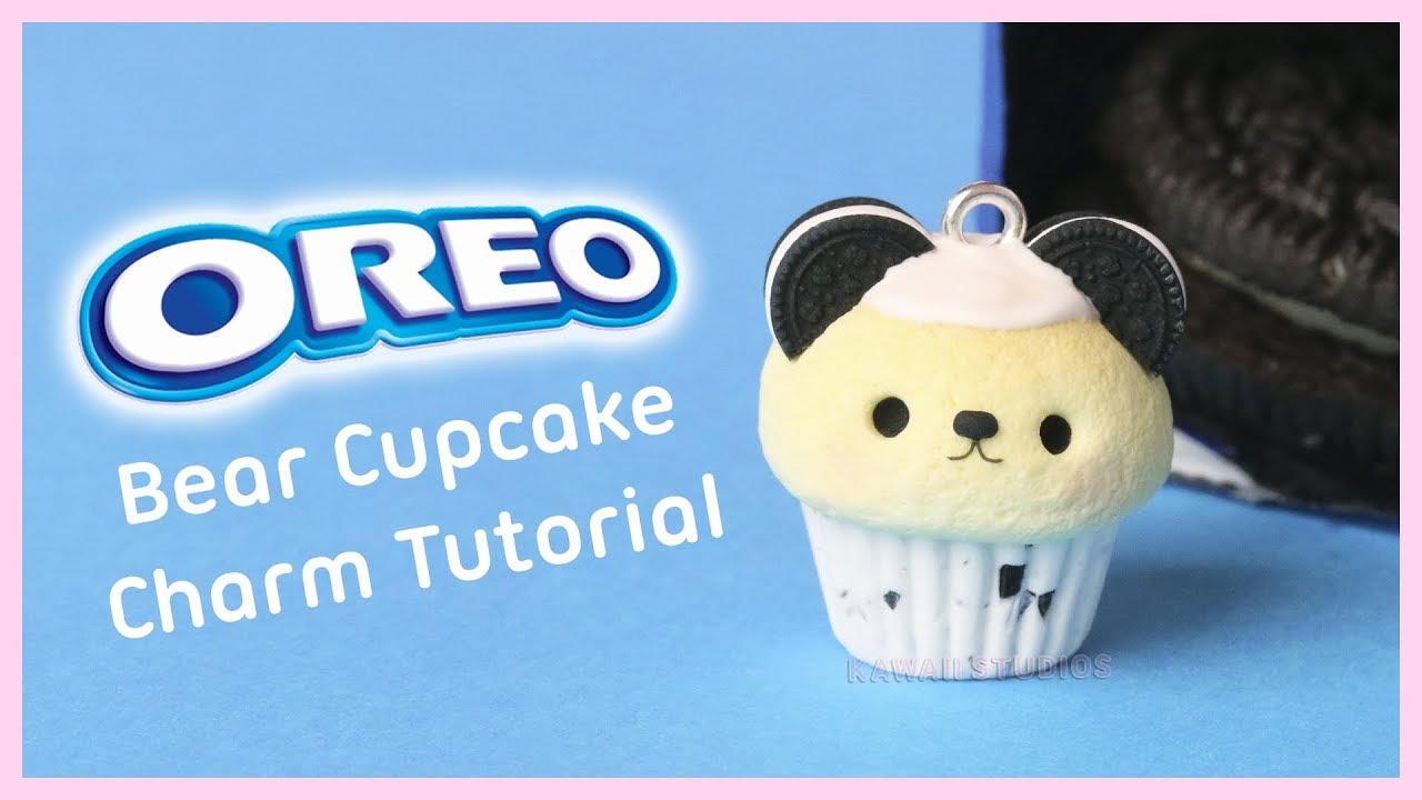Oreo Bear Cupcake Polymer Clay Charm Tutorial - YouTube