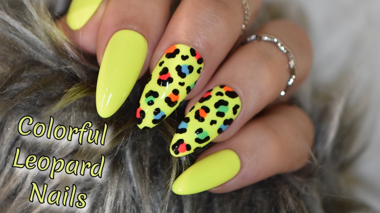 Colorful Leopard Print Nails | Easy Summer Nail Art Tutorial - YouTube