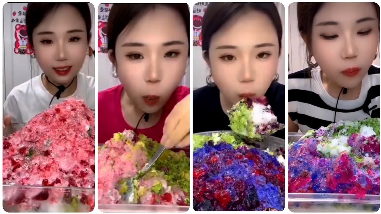 YY'S ASMR ICE | ONLY YY ICE EATING || MIX COLOURED SHAVED AND CRUSHED ...