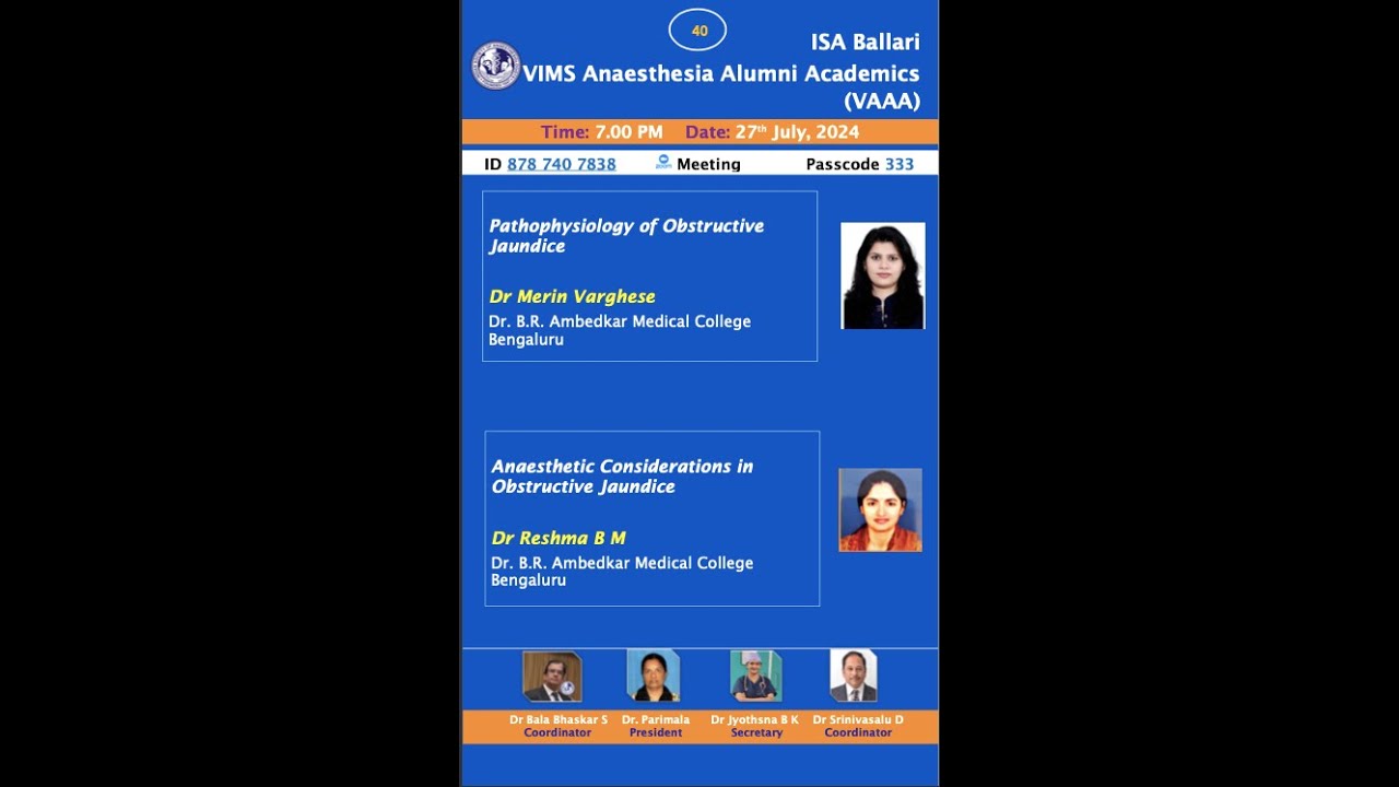 40th VAAA - VAA Academics Anaesthetic Considerations Obstructive ...