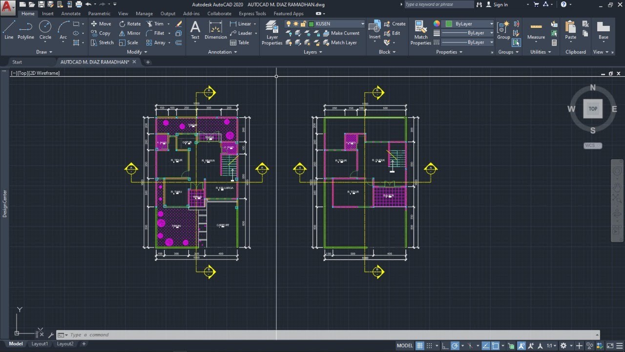 TUTORIAL MEMBUAT DENAH DI AUTOCAD - 21. MUHAMMAD DIAZ RAMADHAN XII ...