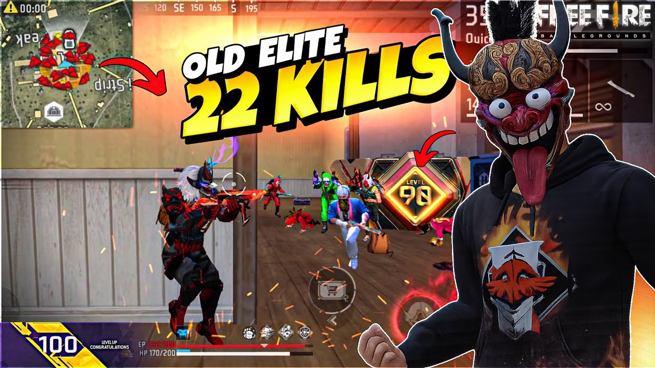 22 KILLS 🥴 Old Elite Gold Game 🪙 Solo VS Squad BR-Rank Xtreme Rush 🥶 ...