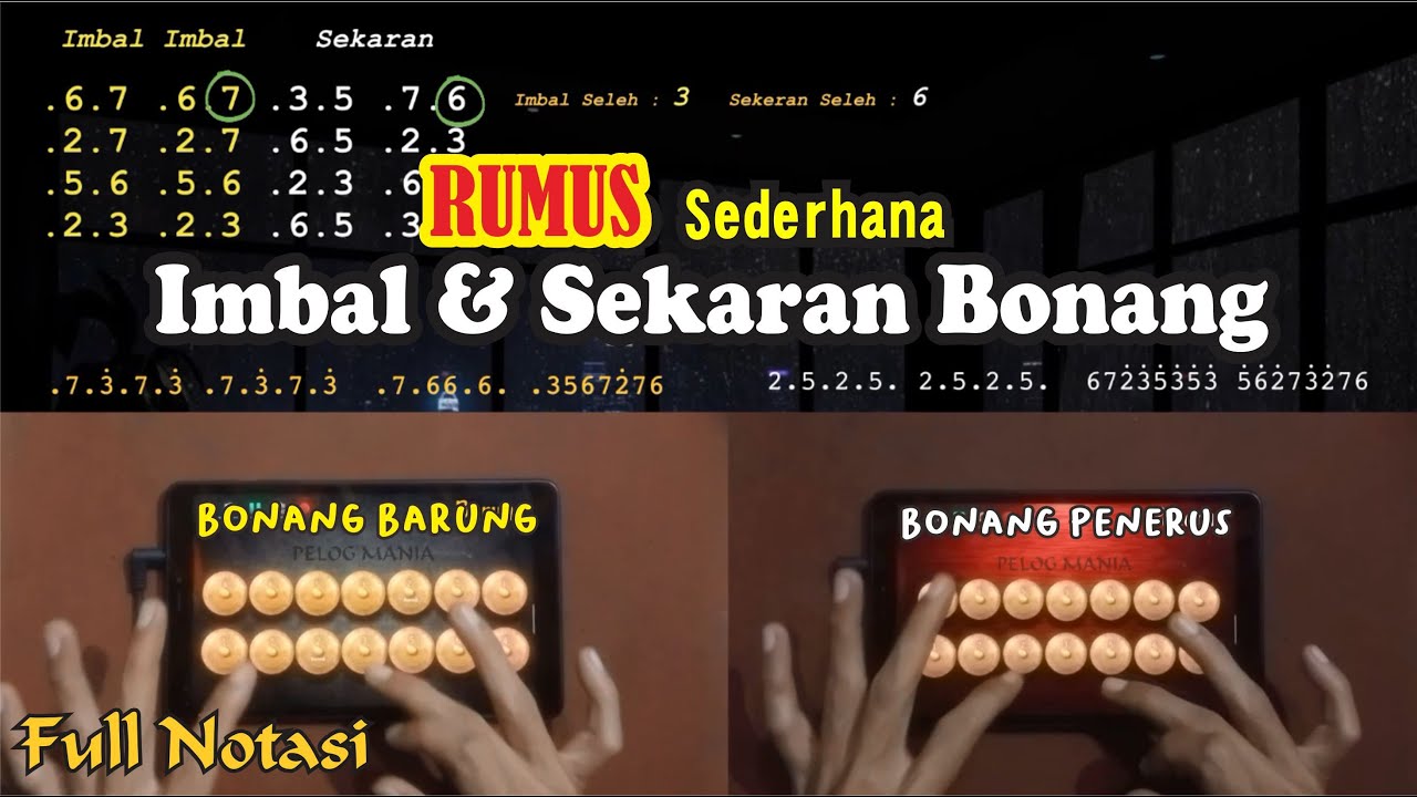 Notasi Belajar Seleh Imbal dan Sekaran Bonang Barung Bonang Penerus ...