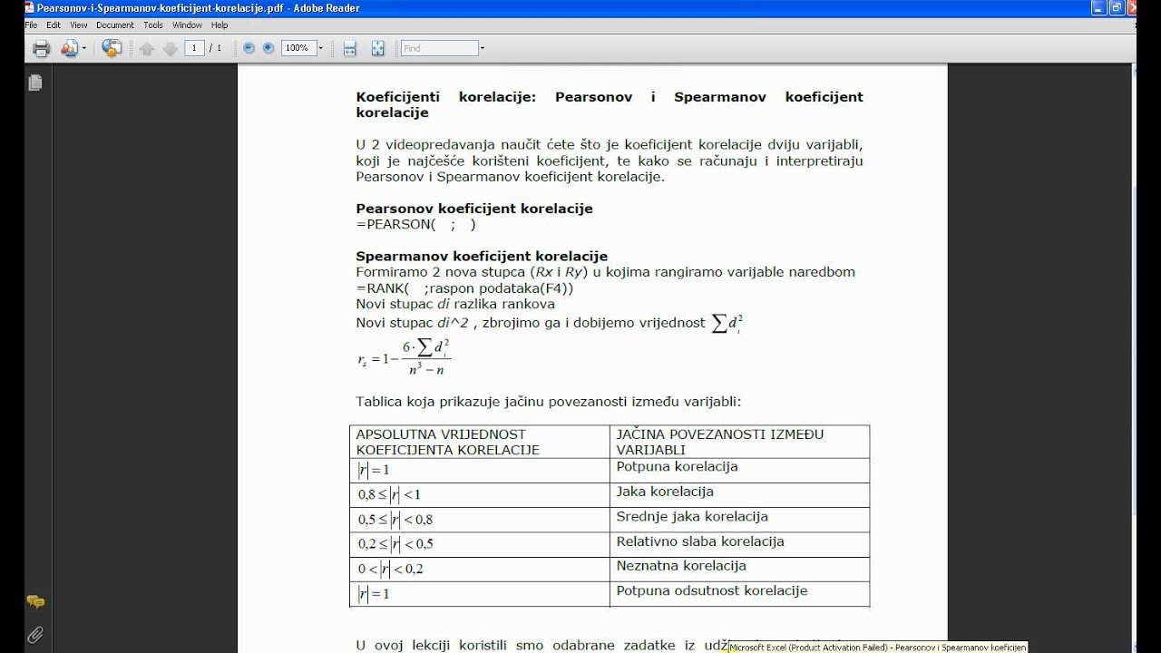 Koeficijent korelacije 01 Pearsonov koeficijent korelacije - YouTube
