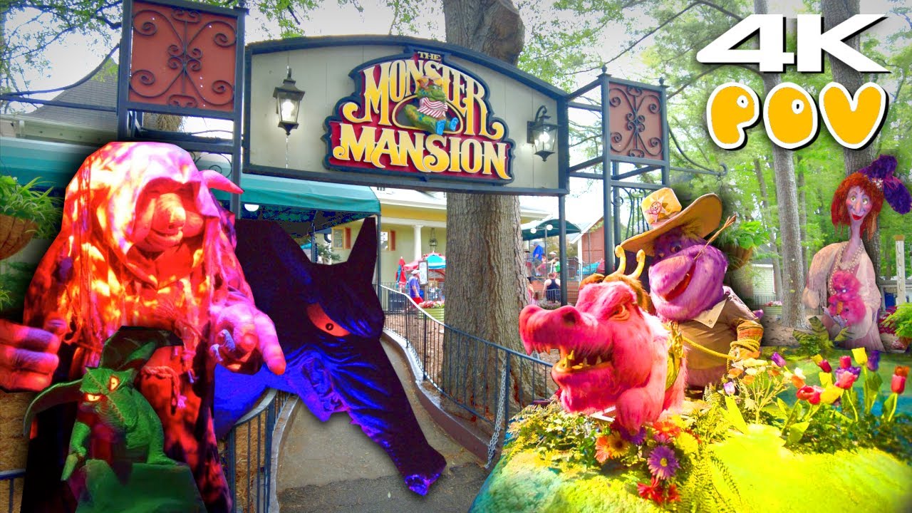Monster Mansion On-ride POV 4K 60fps Dark Ride at Six Flags Over ...