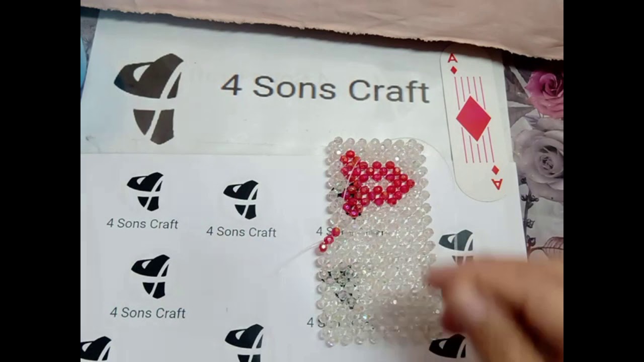 How to make 3D Beaded Ace of Diamond Decoration Tutorial - YouTube