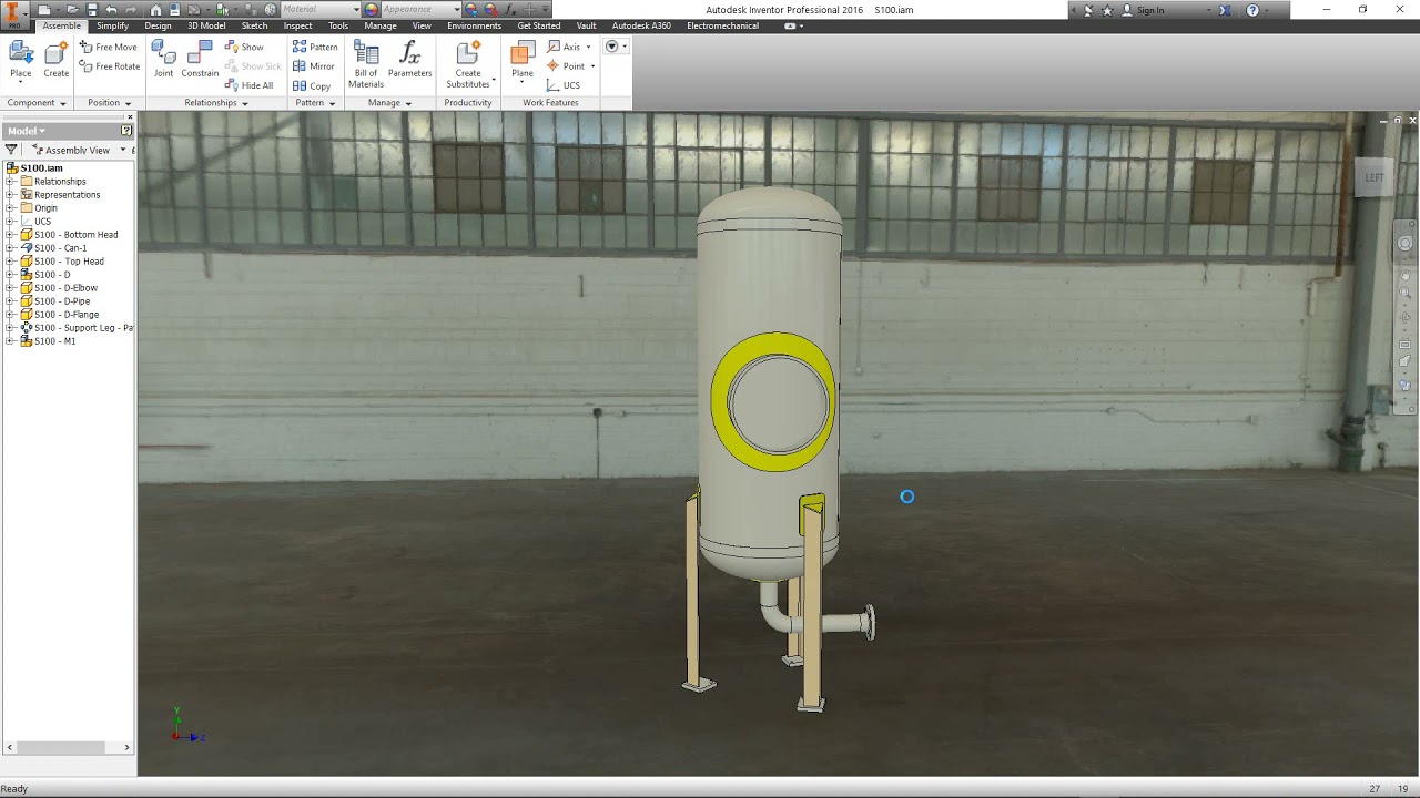 3D Modeling for vertical Pressure Vessel with Support legs By SEG - YouTube