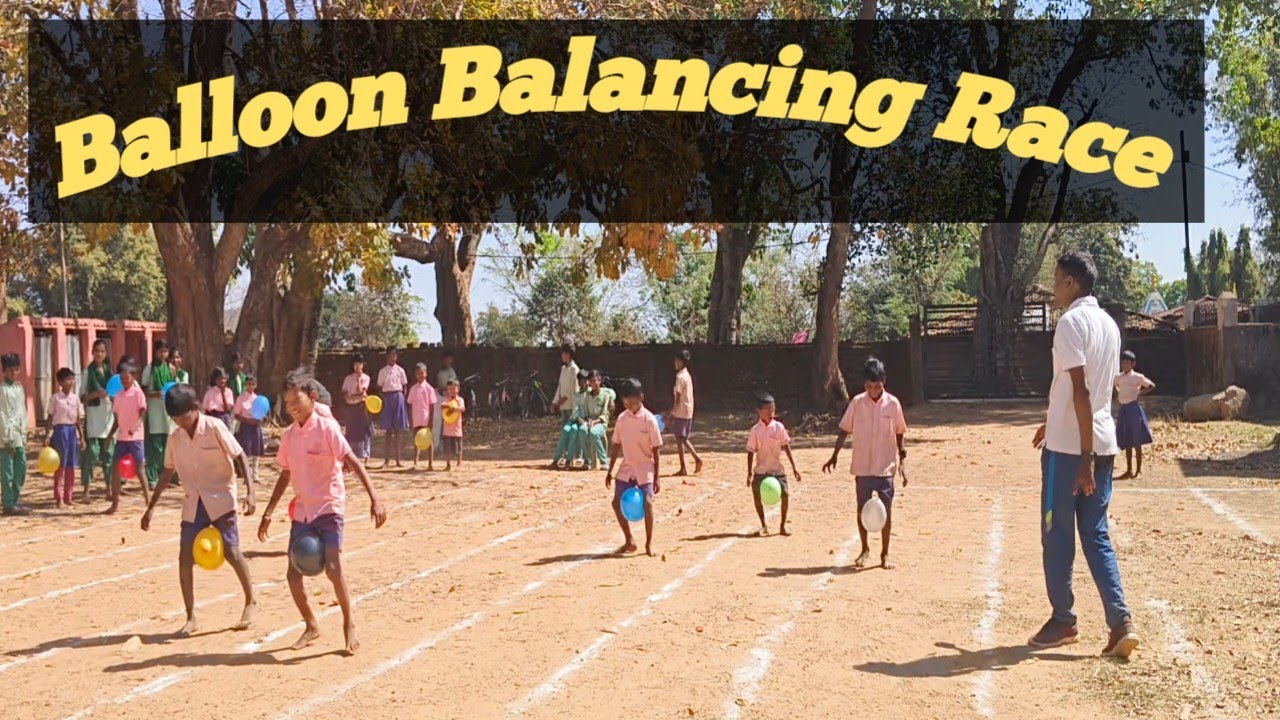 Balloon Balancing Race Game in school || Balloon Race || Annual Games ...
