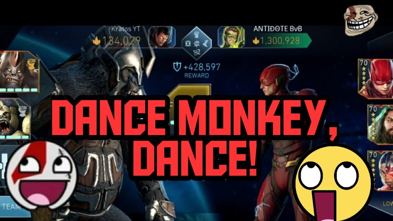 134K Monkey Team vs 1.3M JLT / easy win / Injustice 2 Mobile - YouTube