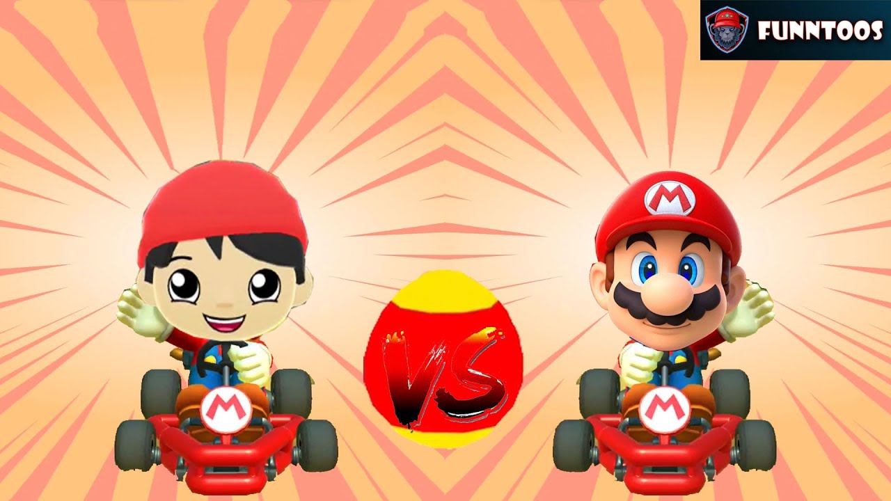 TAG WITH RYAN VS MARIO KART TOUR UNLOCK BATTLE TOUR CHALLENGE WITH SWAB ...