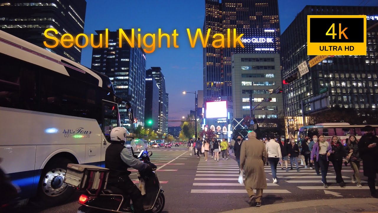 Seoul night walk - YouTube