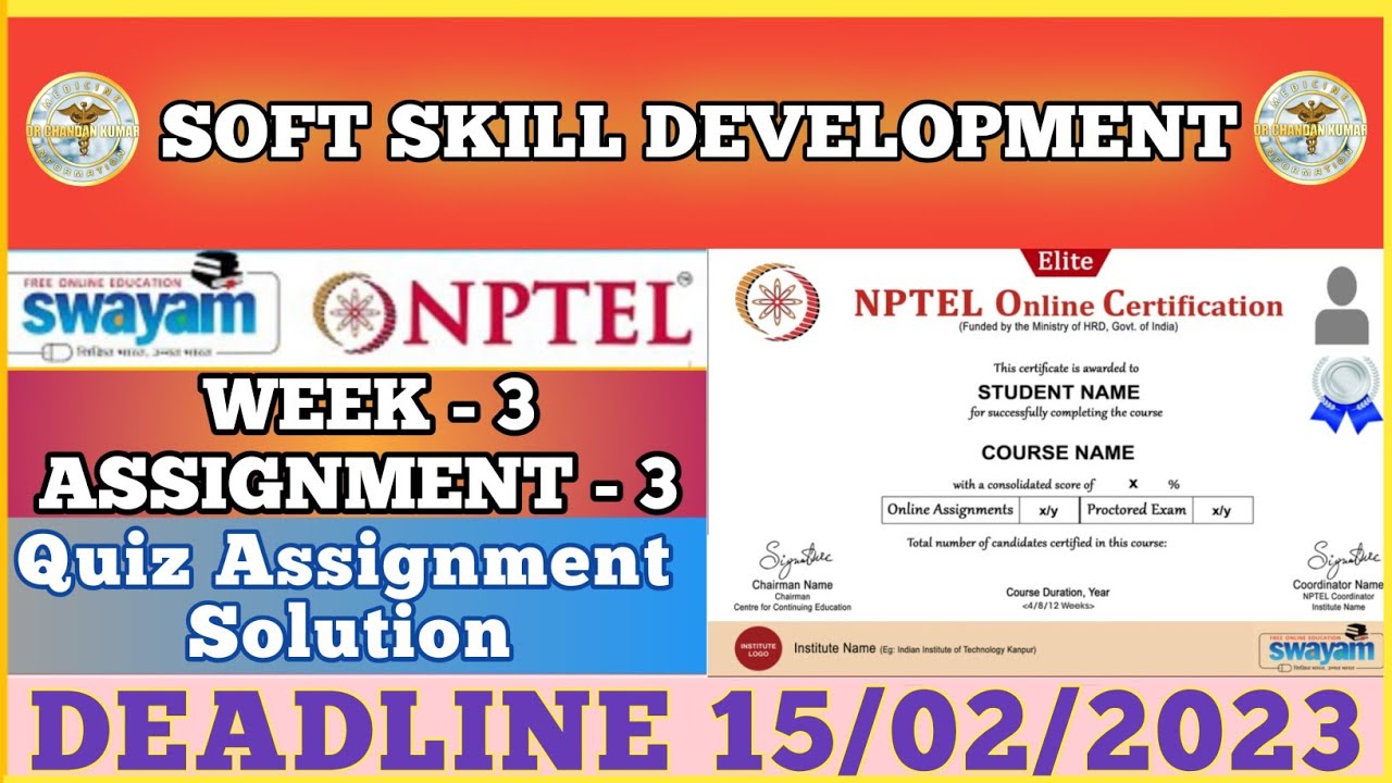 soft skills nptel assignment 3 answers 2023 | NPTEL 2023 Answer | Soft ... soft skills nptel assignment 3 answers 2023 | NPTEL 2023 Answer | Soft ...