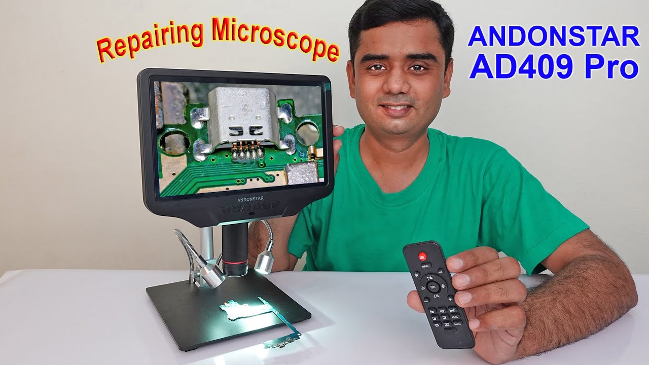 Andonstar AD409 Pro Digital Microscope for mobile phone and electronics repairing - YouTube