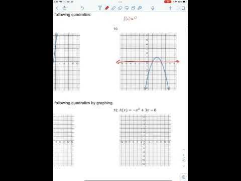 algii quadratic functions cw hw 10 - YouTube