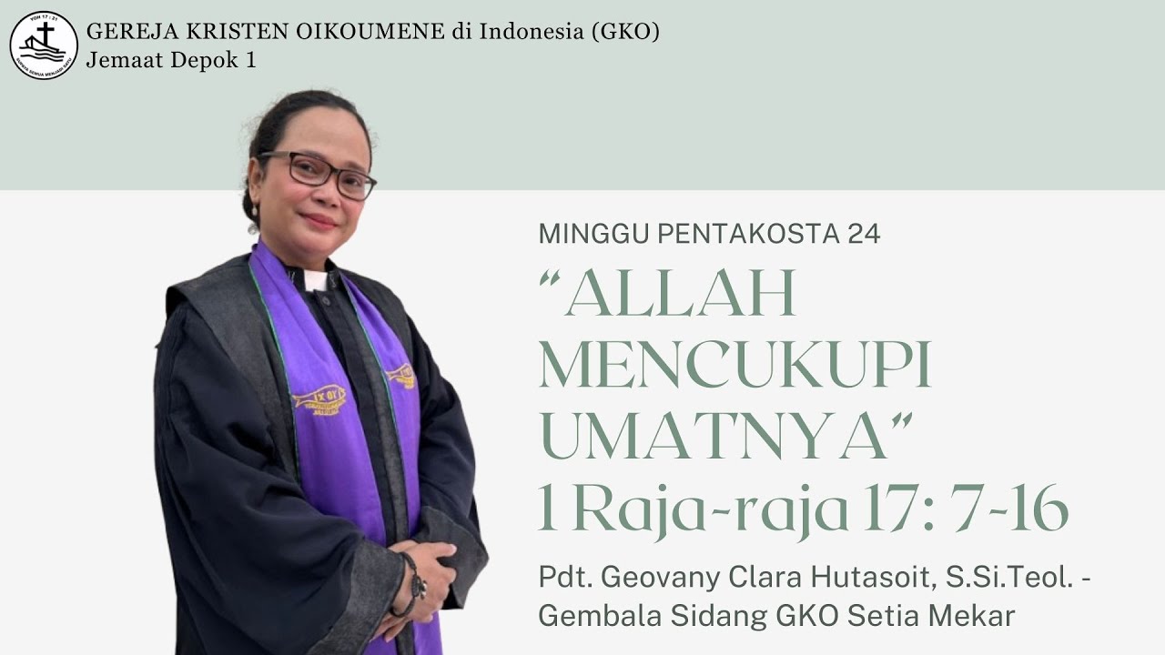 Ibadah Minggu Pentakosta 24. Minggu, 10 November 2024 (Pukul 06.00 ...