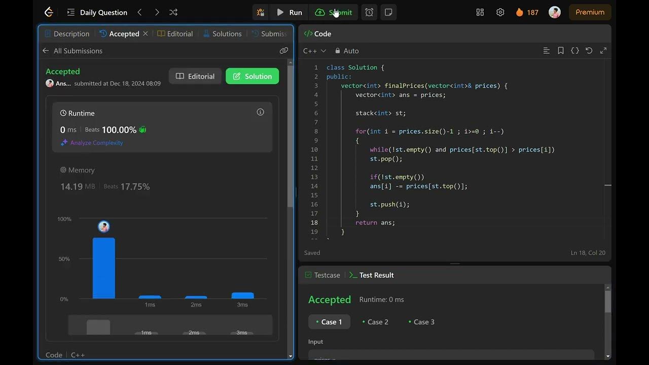 1475. Final Prices With a Special Discount in a Shop | C++| Simple ...