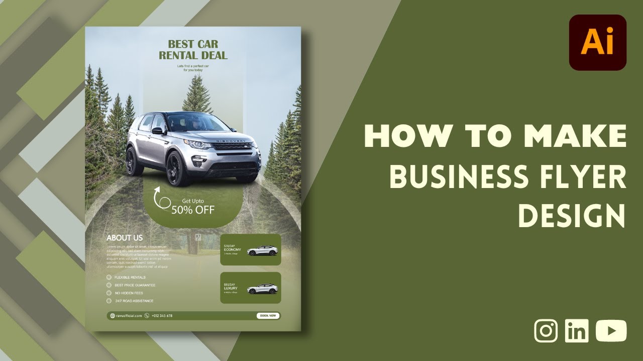 Illustrator Tutorial | How to Design Business Flyer Design | Beginners ...