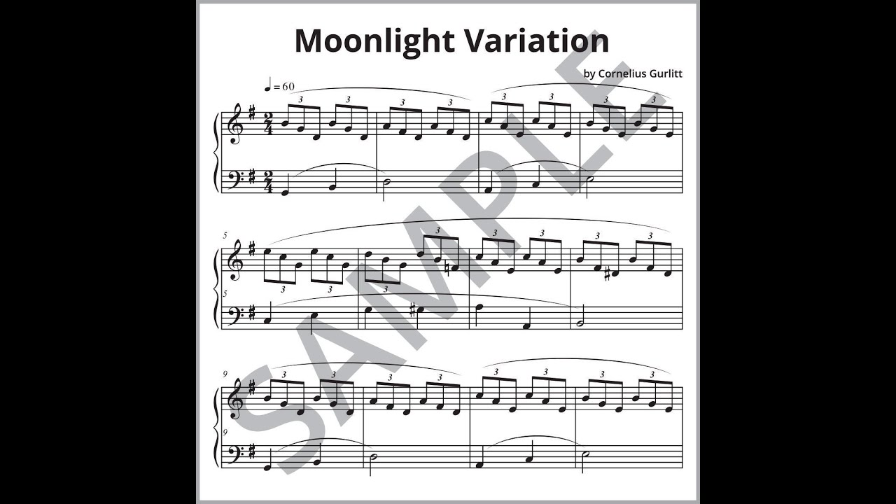Moonlight Variation synthesia piano solo with backing - YouTube