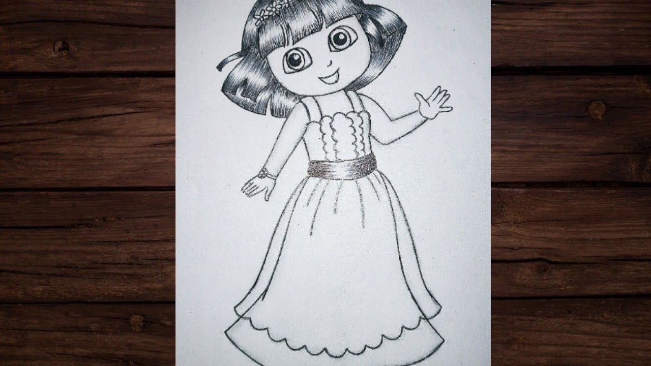 How to Draw Dora the Explorer step by step ll Dora Drawing 🩵 - YouTube