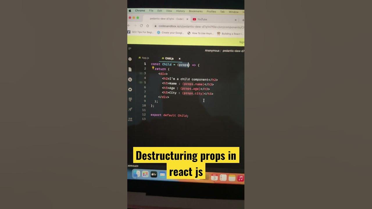 Destructure Props In React Js Youtube