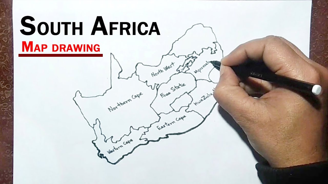 South Africa: How to draw map of South Africa with provinces - YouTube