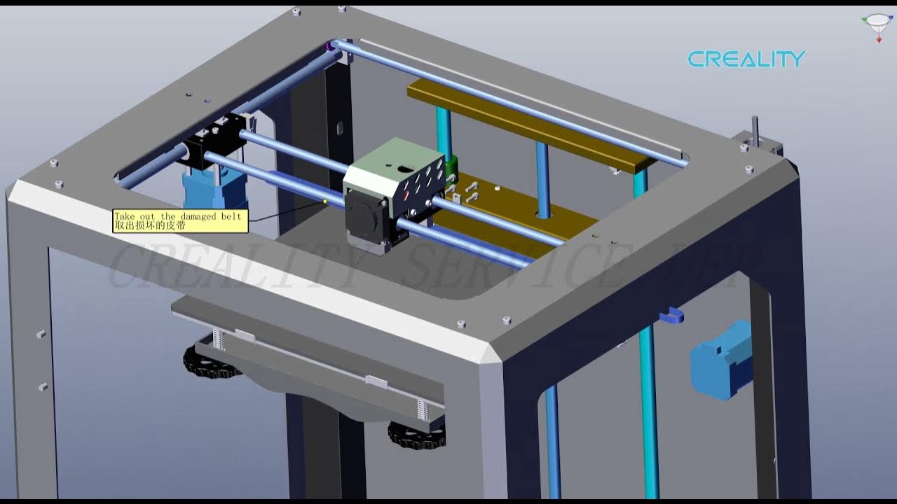 Service tutorial CR 5 Pro replacement X axis belt - YouTube