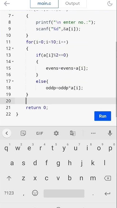 C Program Sum Of Even No And Product Of Odd No In An Array Cprogramming Codingguru Shorts😎