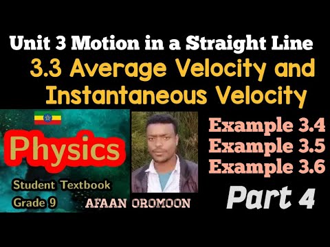 Physics Grade 9 Unit 3 3.3 Average Velocity and Instantaneous Velocity ...