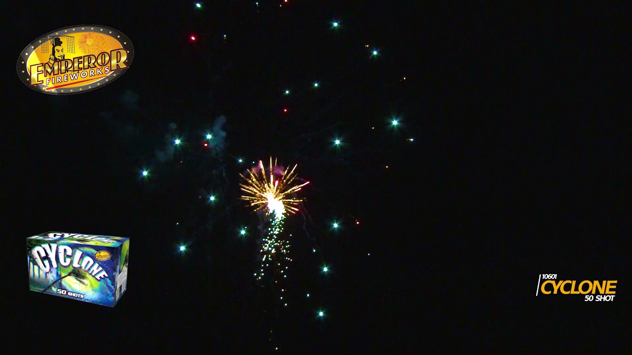 Cyclone 50 Shot Fireworks Barrage - YouTube